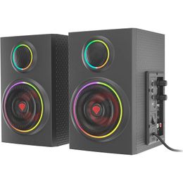 Genesis 2.1 Soundsystem »HELIUM 300BT ARGB« 2.0 (Bluetooth App-Steuerung Bass- und Lautstärkeregelung Beleuchtungseffekte Extra Bass 24 W)...