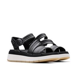 Clarks Sandale »Tuscan Strap«, Sandalette, Flats, Sommerschuh mit Plateausohle Black Leather 41 41 Anpassbarer Knöchelriemen für sicheren,...