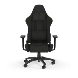 Corsair Gaming-Stuhl »TC100« () 1 Stk. Stoff abnehmbares Nackenkissen, mit Stoffbezug Schwarz + Schwarz Schneller und einfacher Aufbau