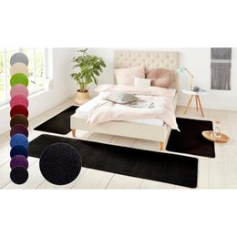 Hanse Home Bettumrandung »Shashi« Höhe 8 mm 3 Stk. tlg. Kurzflor, Unifarben, Teppich, Bettläufer, Bettvorleger, Teppichläufer schwarz Obermaterial:...