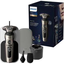 Philips Elektrorasierer »Series 9000 Prestige SP9883/36« Reinigungsstation 2 Stk. Aufsätze Etui, mit SkinIQ Technologie champagner Inklusive...