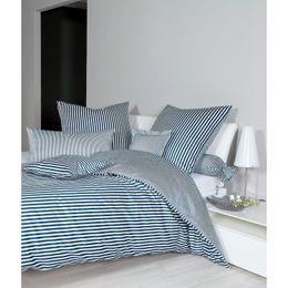 Janine Kissenbezug &raquo;modernclassic 3912&laquo; mit Rei&szlig;verschluss, Kissenh&uuml;lle in Gr. 40x80 oder 80x80 cm blau Mako-Satin, Obermaterial: 100% Baumwolle