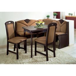 Home Affaire Eckbankgruppe Set, 4 Stk. tlg. ca. 161/121 cm wenge/cappuccino +