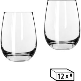 Libbey Gläser-Set »Weinglas, 12er Set -STEMLESS-« 451 ml, hochwertig verarbeitet, im modernen Design transparent
