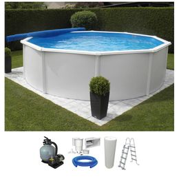 KWAD Rundpool &raquo;Supreme wei&szlig; inkl. Sicherheitsleiter und Zubeh&ouml;r&laquo; 5-tlg., H&ouml;he: 132 cm, blaue Innenfolie wei&szlig;