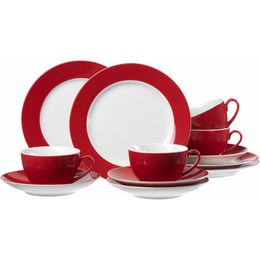 Ritzenhoff & Breker RITZENHOFF & BREKER Kaffeeservice »Geschirr-Set, Service« 12 Teile, für 4 Personen rot