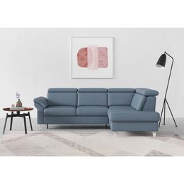 Sit & More SIT&MORE Ecksofa »Arngast L-Form« inklusive Kopfteilverstellung und Federkern greyblue