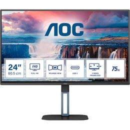AOC LED-Monitor &raquo;24V5CE/BK&laquo; 61 cm/24 &prime;&prime; 1920 x 1080 px Full HD 4 Reaktionszeit 75 Hz schwarz AMD FreeSync Flimmerfreie Technologie