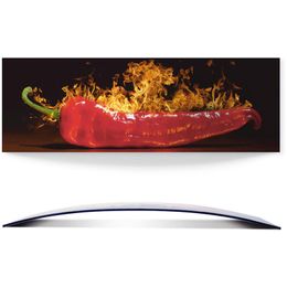 Artland Wandbild »Roter scharfer Chilipfeffer« Lebensmittel 1 Stk. tlg. 3D Optik gebogen Farbe Bild(er): rot