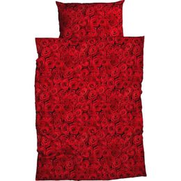 CASATEX Bettw&auml;sche &raquo;Red Rose&laquo; 2 Stk. tlg. romantische rote Rosen rot Obermaterial: 100% Baumwolle B/L: 155 cm x 220 cm