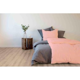 SETEX Bettw&auml;sche &raquo;Halbleinen&laquo; 2 Stk. tlg. Halbleinen Qualit&auml;t (55% Leinen, 45% Baumwolle), mit Rei&szlig;verschluss rosa Obermaterial: 55% Leinen, 45%...