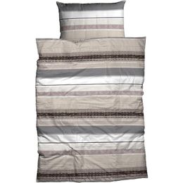 CASATEX Bettw&auml;sche &raquo;Camelo&laquo; 2 Stk. tlg. Streifen Mustermix taupe/grau Obermaterial: 100% Baumwolle B/L: 135 cm x 200 cm