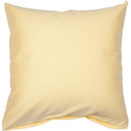 Janine Kissenbezug &raquo;Colors Mako Satin&laquo; mit Rei&szlig;verschluss, uni Kissenh&uuml;lle, feinf&auml;dig, 100% Baumwolle gelb Mako-Satin, Obermaterial: 100% Baumwolle