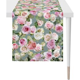 Apelt Tischläufer »1624 Summergarden, Sommerdeko, Sommer« Digitaldruck grün/weiß/rosa Obermaterial: 100% Baumwolle B/L: 48 cm x 140 cm