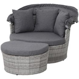 siena GARDEN Gartenlounge-Set »Luna« Set, 2 Stk. tlg. grau + grau + schwarz Bezug: 100% Polyester