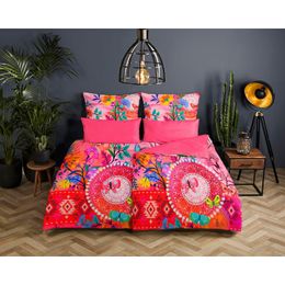 HIP Wendebettwäsche »Giselah« 3 Stk. tlg. Mako-Satin, 135x200, Reißverschluss, Wendeoptik, Mandala, Bunt, Rosa Multi Obermaterial: 100% Baumwolle...