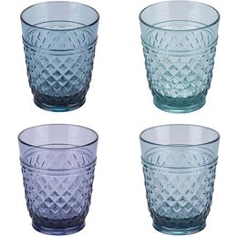 VILLA D'ESTE Gläser-Set »Ocean« Wassergläser-Set, 4-teilig, Inhalt 400 ml blau/hellblau/dunkelblau