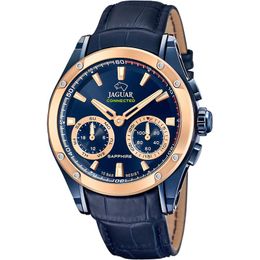 Jaguar Chronograph »Connected Special Edition« Armbanduhr, Quarzuhr, Herrenuhr, Saphirglas, Stoppfunktion blau 0 Edel wirkender Herrenchronograph