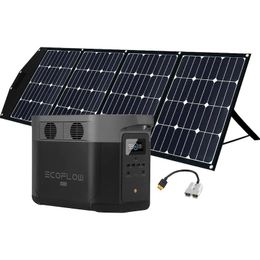 EcoFlow Solaranlage &raquo;Delta Max 1600 + 180W FSP-2 Offgridtec Faltbares Solarmodul&laquo; Plug and play schwarz 4-seitig aufgebaut