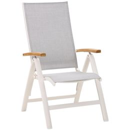 Best Gartensessel »Cavalese« Set, 2 Stk. tlg. 2x Klappsessel Cavalese weiss/Teak weiß