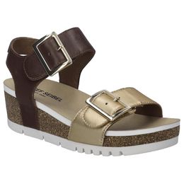 Josef Seibel Sandale &raquo;Quinn 02&laquo;, Plateausandale, Keilsandalette, Klettschuh mit Schnallen goldfarben-dunkelbraun 40 40 Modische Keilsandalette mit...