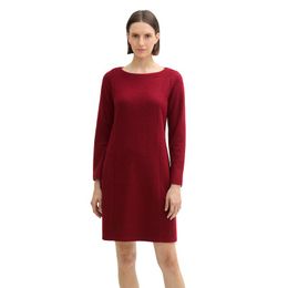 Tom Tailor Strickkleid Ohne Taschen in Strick-Optik deep red melange 36 - N-Gr N-Gr 36 Midikleid von Tom Tailor
