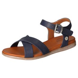 Mustang Shoes Sandale, Sommerschuh, Sandalette, Riemchensandale, mit breiten Riemen dunkelblau 39 39 Sandale mit verstellbarem Riemchen