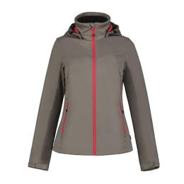 Icepeak Damen Softshelljacke &raquo;D SOFTSHELLJACKE BOISE&laquo; 1 Stk. tlg. mit Kapuze Wasserdicht & Winddicht grau 34