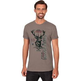 TRIGEMA T-Shirt »T-Shirt in Öko-Qualität mit Hirsch-Motiv« 1 Stk. tlg. camel-C2C L L BIO DELUXE-Single-Jersey