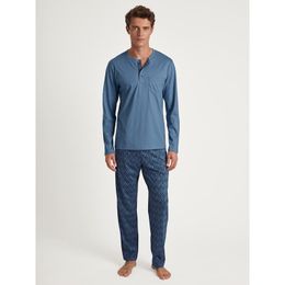 Calida Pyjama »Relax Imprint 2« 2 Stk. tlg., mit aufgesetzer Brusttasche coronet blue M (50) M (50) Herrenschlafanzug von Calida