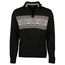 Blue Seven Strickpullover »Herren Troyer Pullover« 1 Stk. tlg. 999 - SCHWARZ S S Trendiger Herren Troyer mit skandinavisch angehauchtem Jacquard...