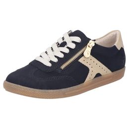 Rieker Sneaker, Halbschuh, Freizeitschuh, Schnürschuh mit Reißverschluss schwarz-hellbeige 40 40 Sneaker im angesagten Retro-Design