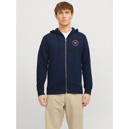 Jack & Jones JACK & JONES Kapuzensweatjacke »JJSIMON Hoodie mit Reißverschluss und hohem Baumwollanteil« bedruckt, modisch, regular fit, Baumwollmischung,...