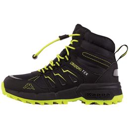 Kappa Sneaker - in kinderfußgerechter Passform black-lime 35 35 Robuster Outdoor Sneaker von Kappa für Kinder