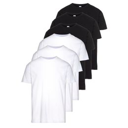 Fruit of the Loom T-Shirt », sechs Stück in unterschiedlicher Farbkomination« Packung, 6er-Pack, 6 Stk. tlg. mit Rundhalsausschnitt weiß, schwarz S...