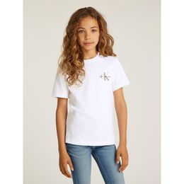 Calvin Klein Jeans Jungen T-Shirt &raquo;Chest Monologo Ss T-Shirt&laquo; f&uuml;r Kinder bis 16 Jahre und mit Logodruck wei&szlig; 6 (116)
