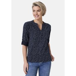 STOOKER WOMEN Damen STOOKER WOMEN 3/4-Arm-Shirt &raquo;MARIE Print Shirt Bluse 3/4-Arm&laquo; Regular Fit Shirt Bluse Baumwolle Shirt Knopfleiste f&uuml;r Damen blau 