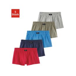 H.I.S. H.I.S Boxer »Boxershorts für Jungen« Packung, 5 Stk. tlg., farblich sortiert oder nur schwarz rot, blau, khaki, marine, grau-meliert 104 104 Boxer...
