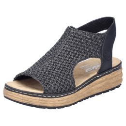 Rieker Plateausandale Sommerschuh, Sandalette, Urlaubschuh mit Reißverschluss schwarz 36 36 Sandalette mit Schaft in Flechtoptik