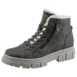 Tom Tailor Winterboots Plateauboots, Winterboots mit Zierreißverschluss dunkelgrau 41 41 Schnürboots mit Fellimitat am Schaftrand