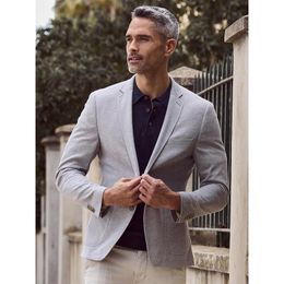 Lerros Jerseysakko »Jersey Blazer« MID GREY MELANGE 52 52 MODERN FIT (schmale Passform)