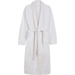 HIP Bademantel »Bathrobe uni« Packung, 1x Bademantel, 1 Stk. tlg., Schalkragen, Gürtel, Taschen, Damen & Herren, Velours, Glanz Weiß M/L Länge:...