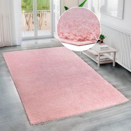Bruno Banani Hochflor-Teppich &raquo;Shaggy Soft&laquo; rechteckig 30 mm H&ouml;he gewebt, Uni Farben, besonders weich und kuschelig, Kundenliebling rosa Kunstfaser