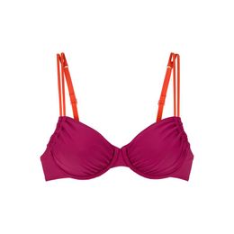 s.Oliver Bügel-Bikini-Top »Yella« mit kontrastfarbenen Details berry 36 - Cup C Cup C 36 Kontrastfarbene Details
