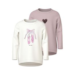 name it Langarmshirt »NMFVIX 2P LS TOP« Packung, 2er-Pack, 2 Stk. tlg. Burnished Lilac Pack:Cloud Dancer/Ballerina 104 104 Langarmshirt im...