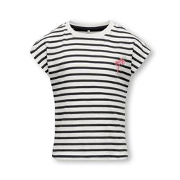 KIDS Only Rundhalsshirt »KOGTRINE BATSLEEVE STRUCTURE TOP JRS« Cloud Dancer Stripes:Night Sky/EMB 158/164 158/164 Shirt von KIDS Only für Mädchen