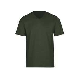 TRIGEMA T-Shirt »V-Shirt DELUXE Baumwolle« 1 Stk. tlg. khaki L L DELUXE-Single-Jersey