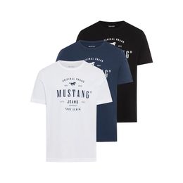 Mustang T-Shirt »Style Alex 3-Pack« Packung, 3er, 3 Stk. tlg. mit plakativem Druck weiß, blau, schwarz XXL XXL 3er- Packung T-Shirts von Mustang