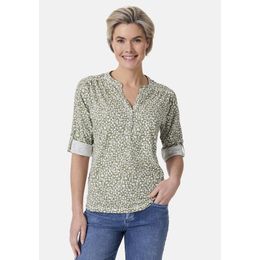 STOOKER WOMEN 3/4-Arm-Shirt »MARIE Print Shirt Bluse 3/4-Arm« Regular Fit Shirt Bluse Baumwolle Shirt Knopfleiste für Damen green mosaic aop 44/46...
