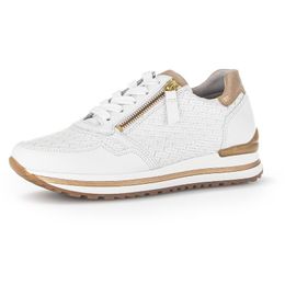 Gabor Damen Keilsneaker &raquo;TURIN&laquo; , Freizeitschuh, Halbschuh, Schn&uuml;rschuh mit sch&ouml;nen Metallic-Details wei&szlig; 40